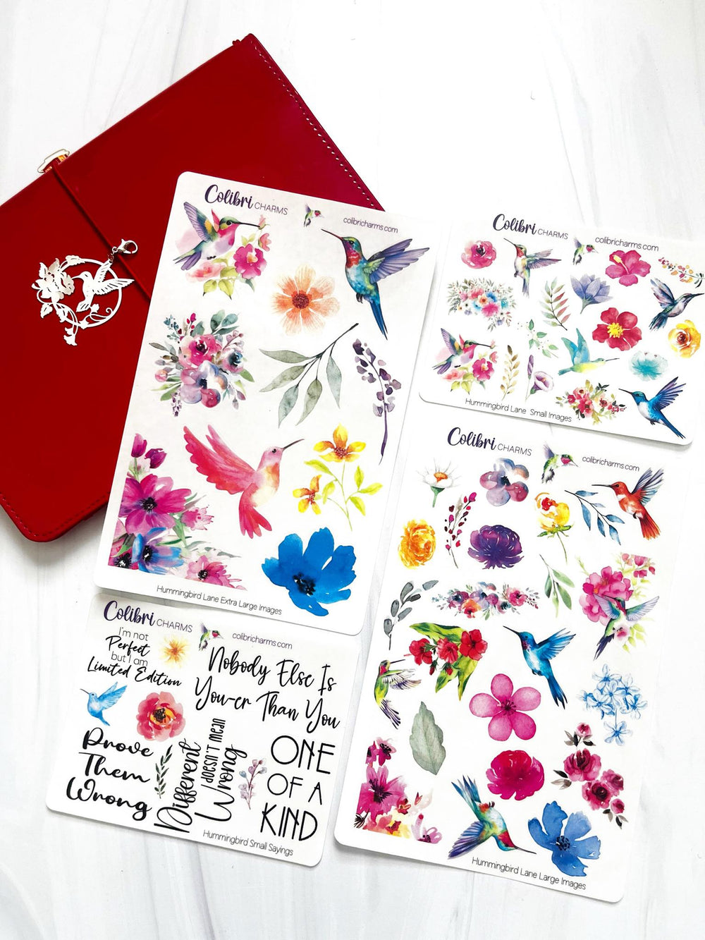 Planner stickers, charms and clips + stitch markers - Colibri Charms ...