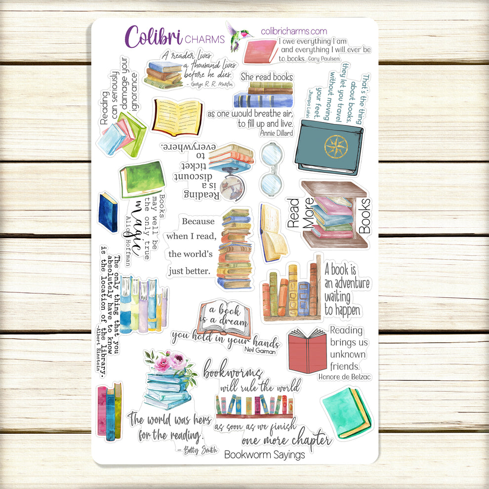 Bookworm Planner Stickers | Book Lovers’ Stickers | Readers Stickers ...
